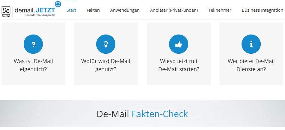 Unabhängiges Informationsportal für De-Mail gestartet